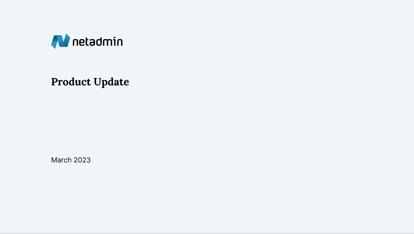 Netadmin Nine Documentation#N# - Netadmin